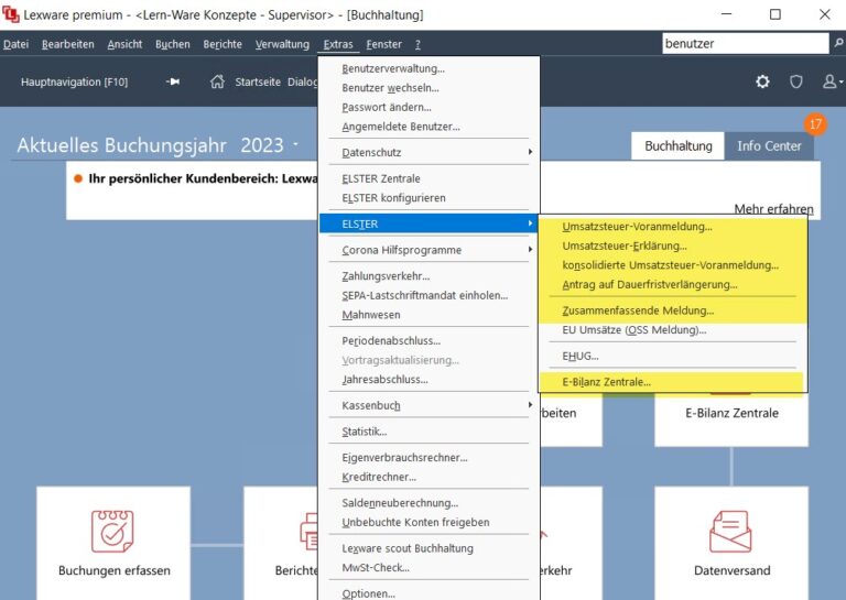 1.1.3. Lexware® Buchhaltung: Einstellungen für Elster-Zertifikat und ...