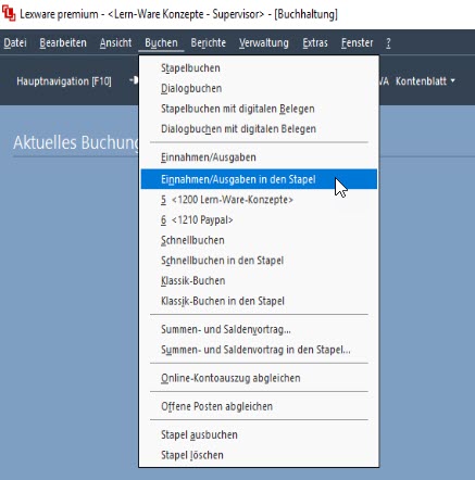 1.2.2. Lexware® Buchhaltung: Eingabemasken für zu erfassende ...